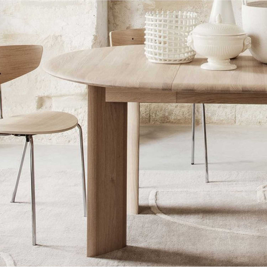 Bevel Table Extendable - White Oiled Oak – The EDIT